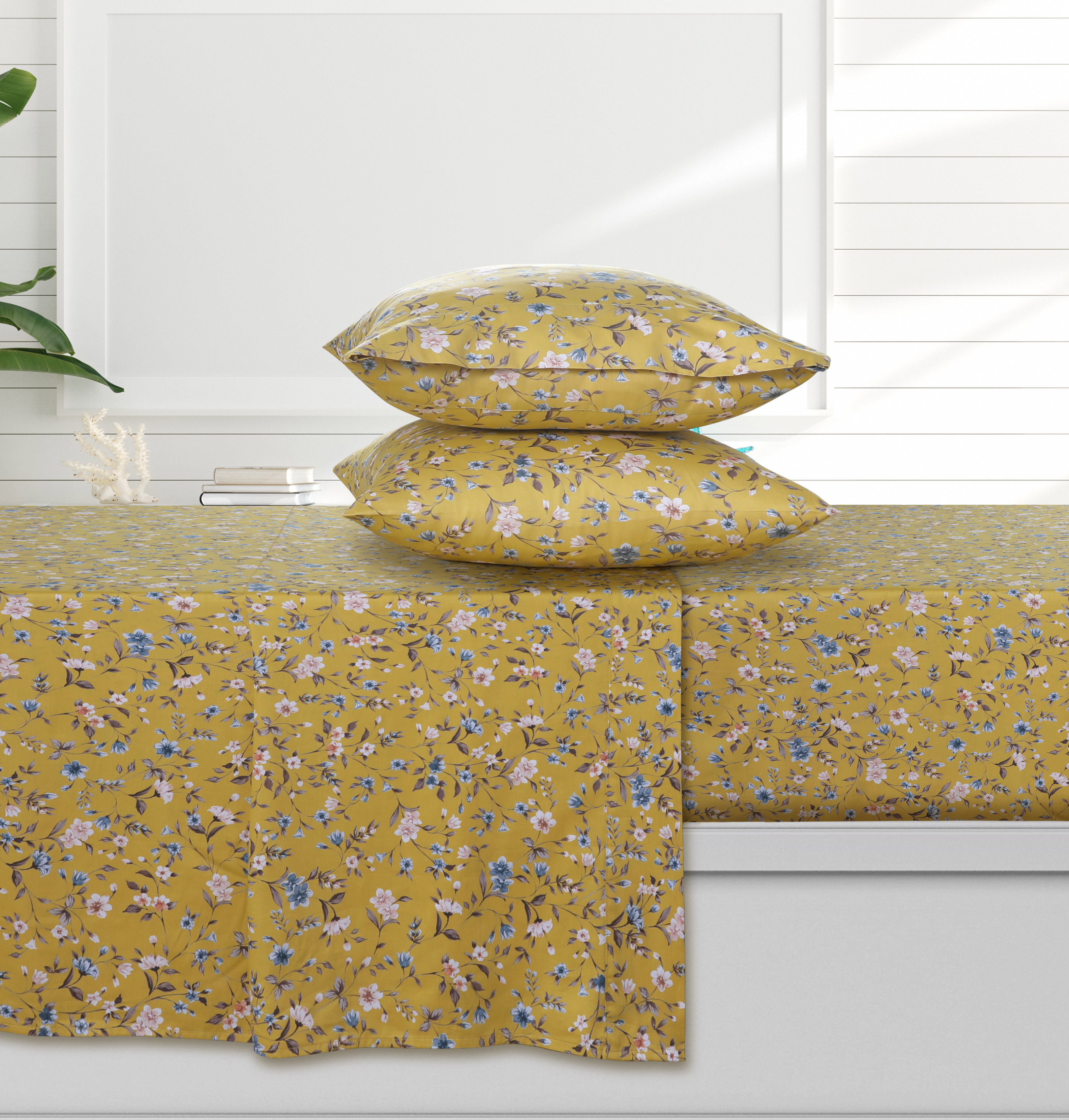 Azores Home 300 Thread Count Floral 100% Cotton Sheet Set & Reviews ...