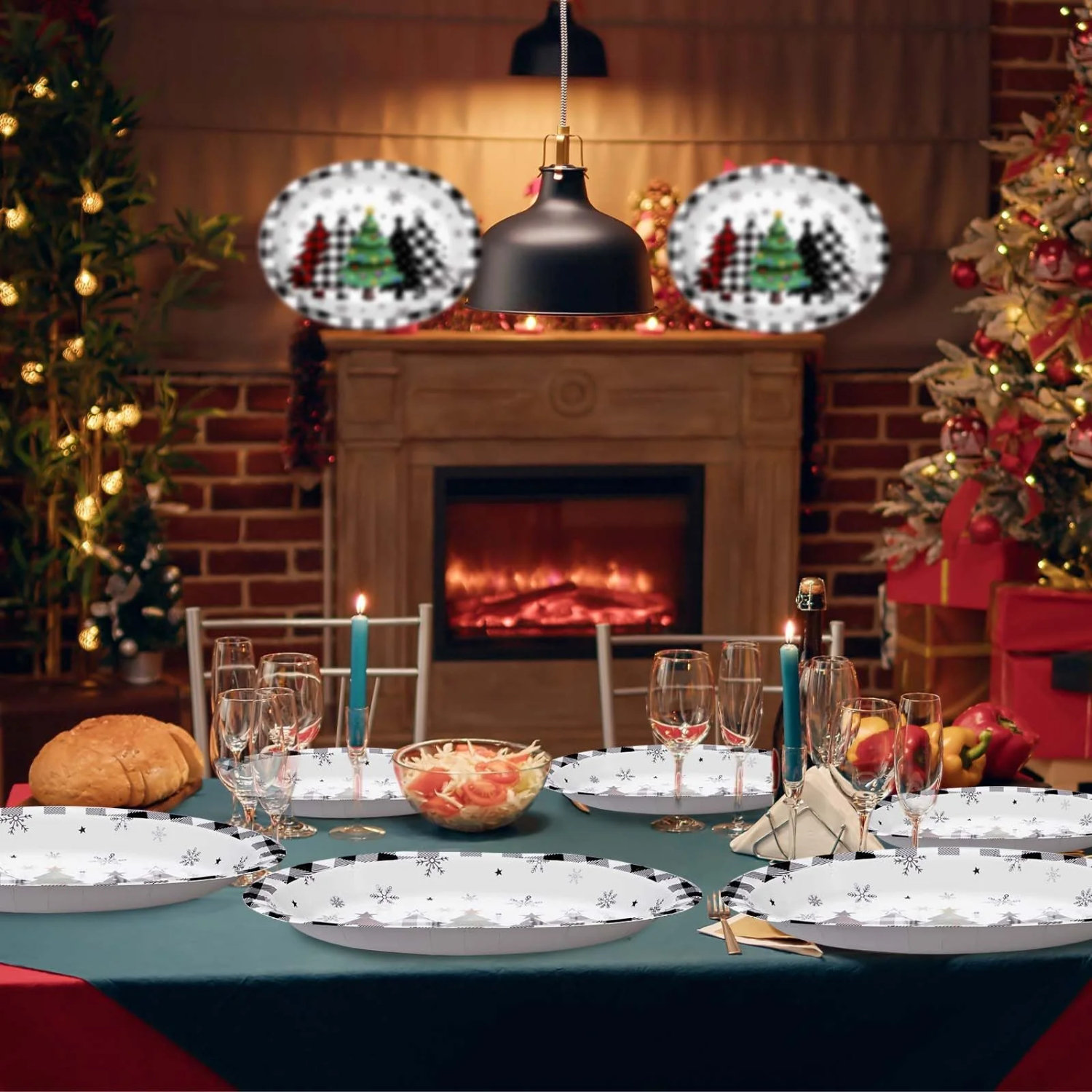 East Urban Home 50 PCS Christmas Tree oval heavy duty disposable paper ...