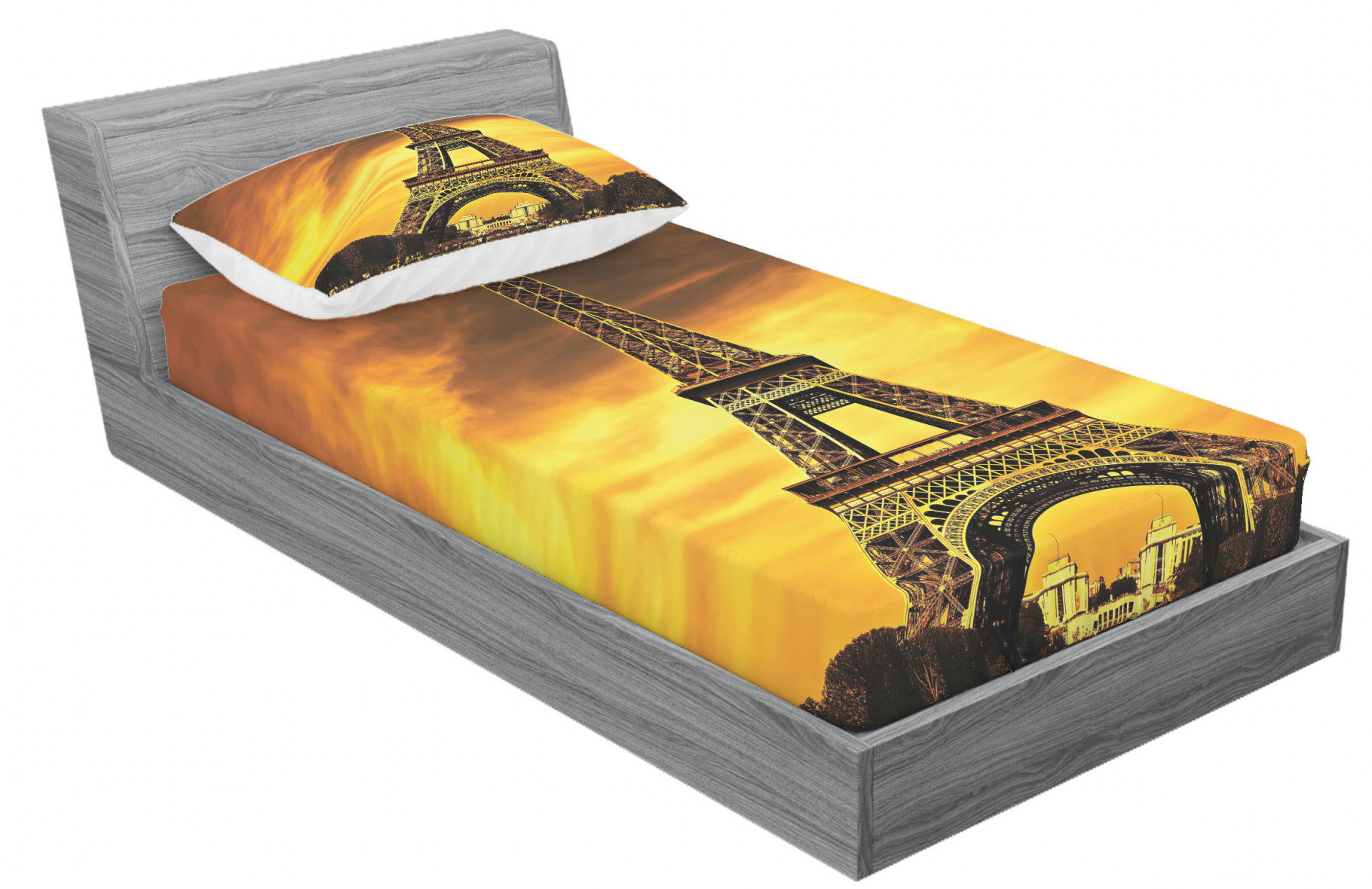 Ambesonne Eiffel Tower Sheet Set | Wayfair