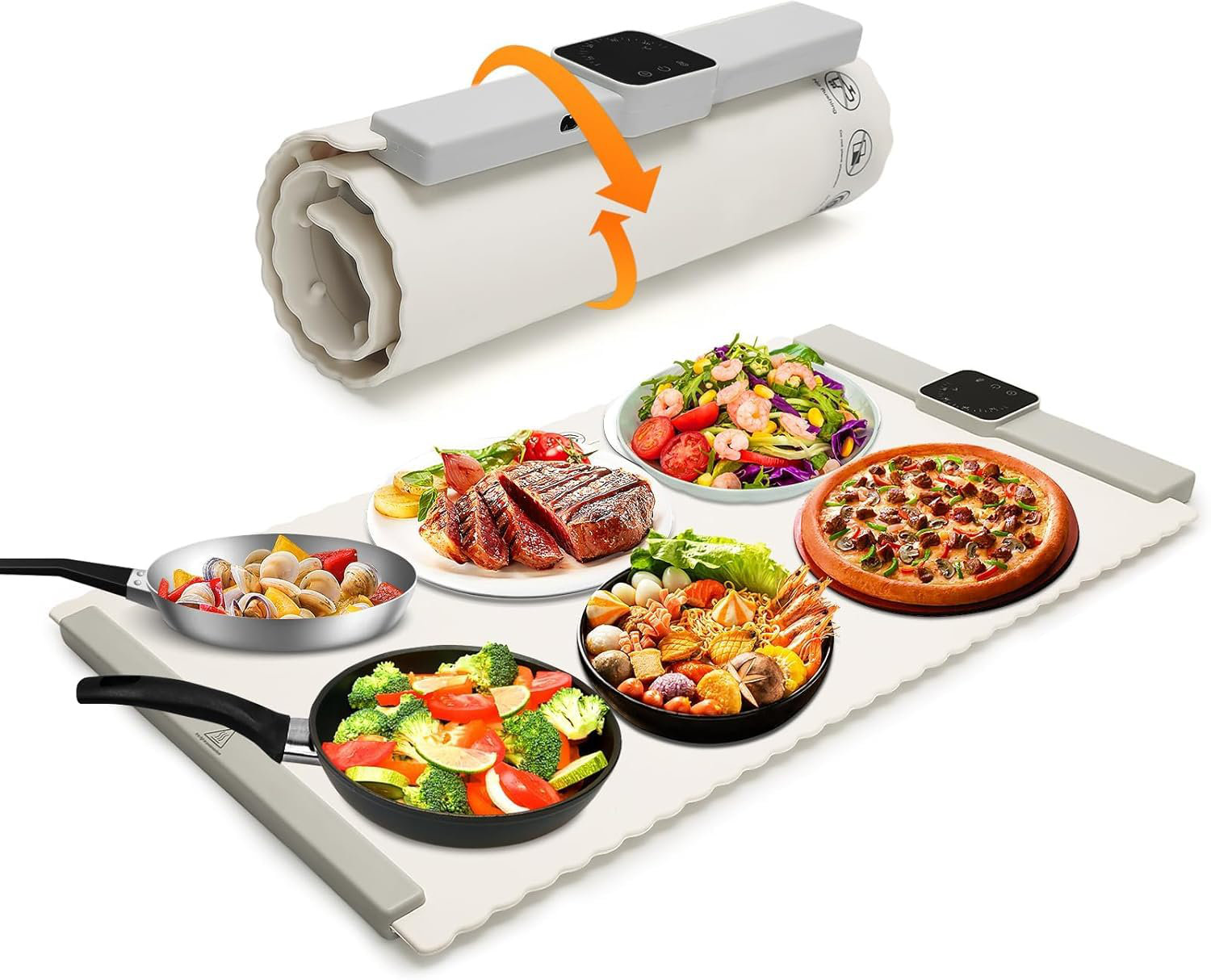 Mint Pantry® Electric Warming Tray - Foldable Food Warming Mat With 5 ...