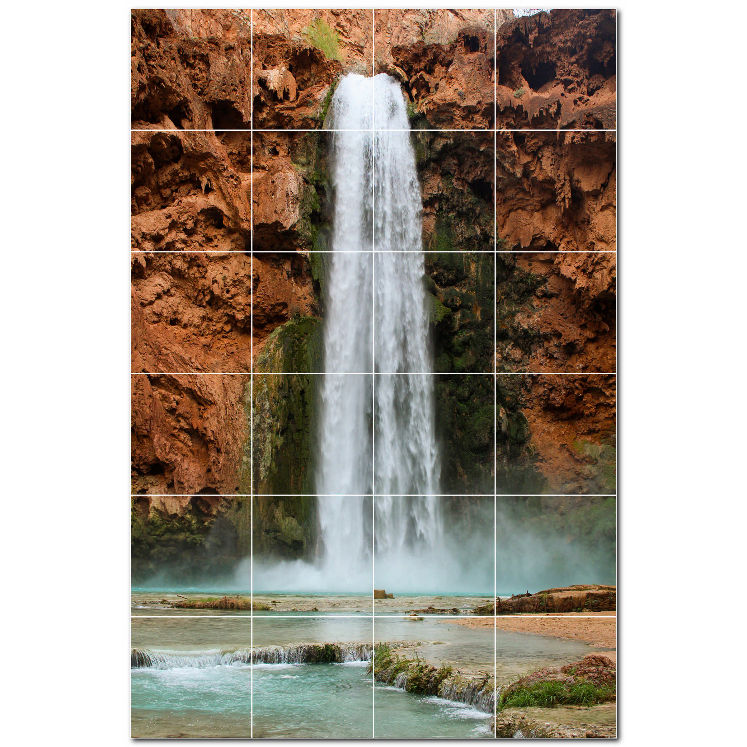 Picture-Tiles.com 17" x 25.5" Ceramic Waterfalls Photo Decorative Mural ...