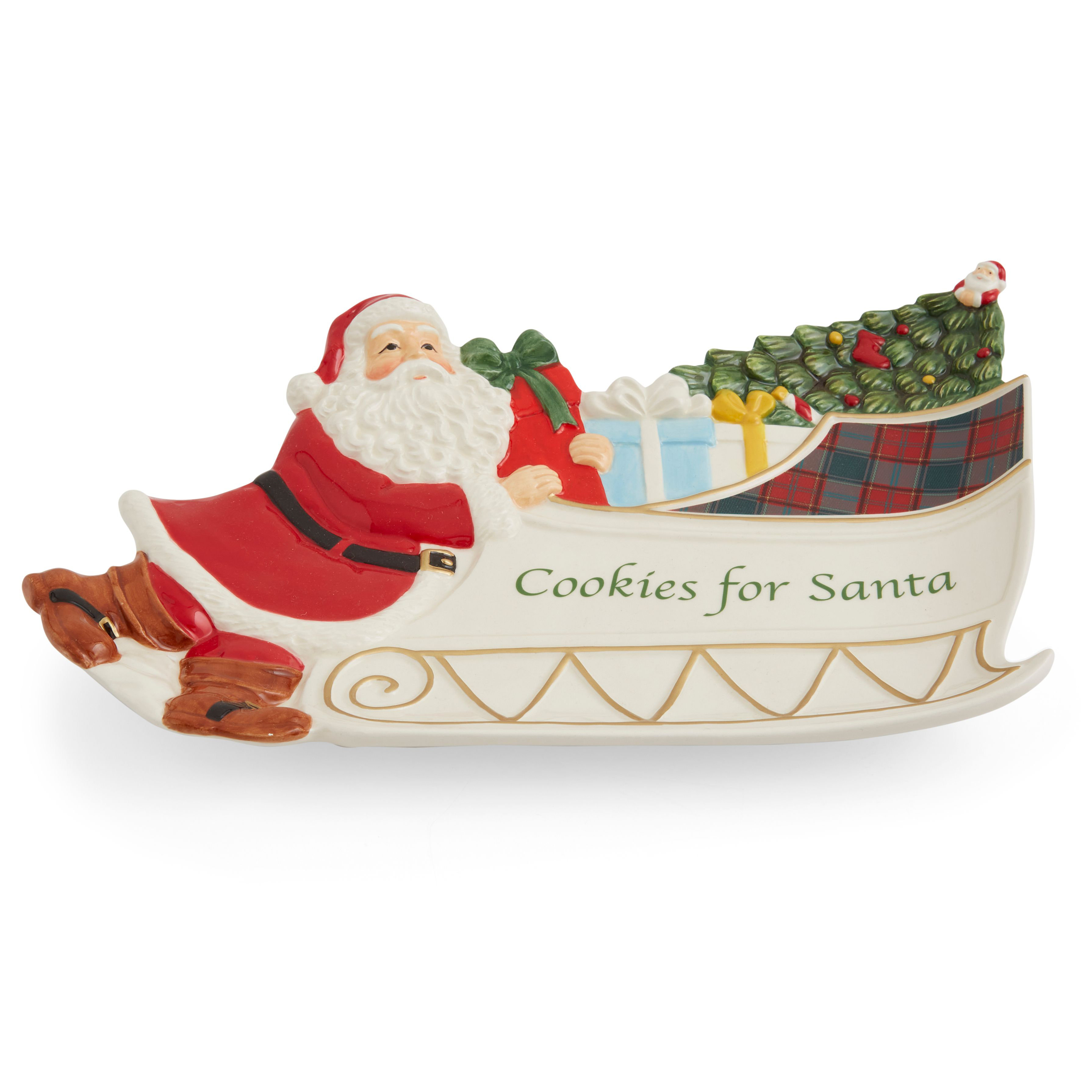 Spode Christmas Tree Santa Sleigh Cookies For Santa Platter - Wayfair ...