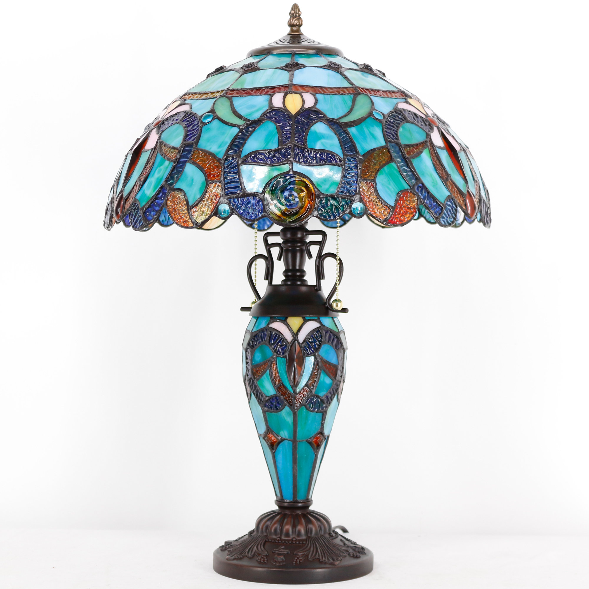 Bloomsbury Market Tiffany Table Lamp Stained Glass Lamp 16X16X24 Inch ...