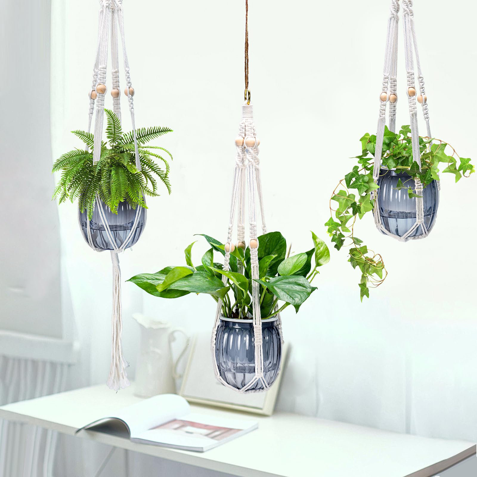 George Oliver Small Hanging Planters Self Watering 5 Inch, 3 Set ...