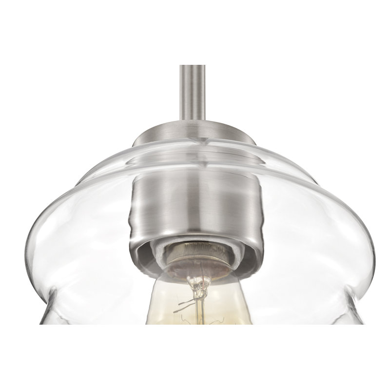 Breakwater Bay 1-light Modern Brushed Nickel Pendant With Clear Glass ...