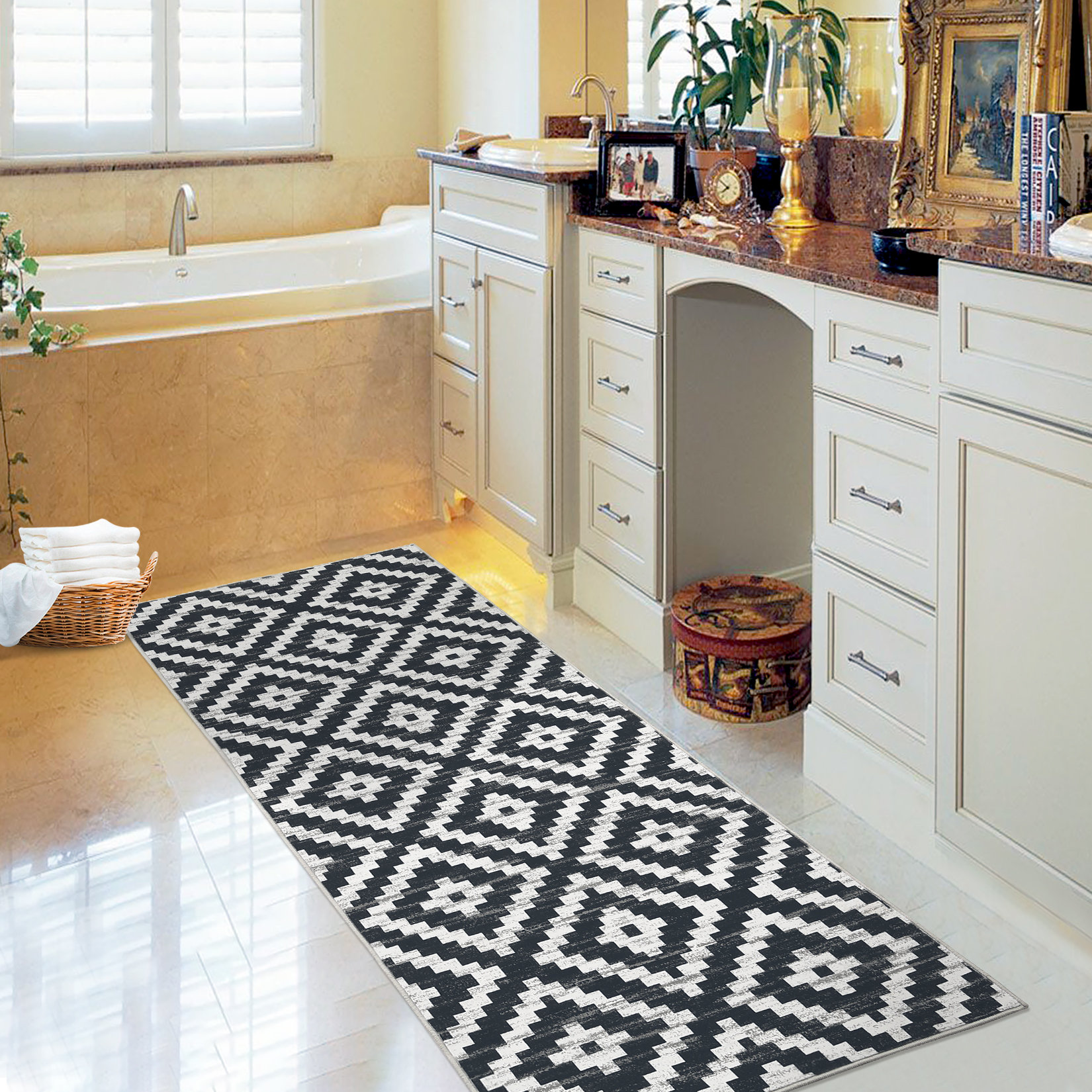 Union Rustic Geometric Machine Washable Rug for Living Room Bedroom ...