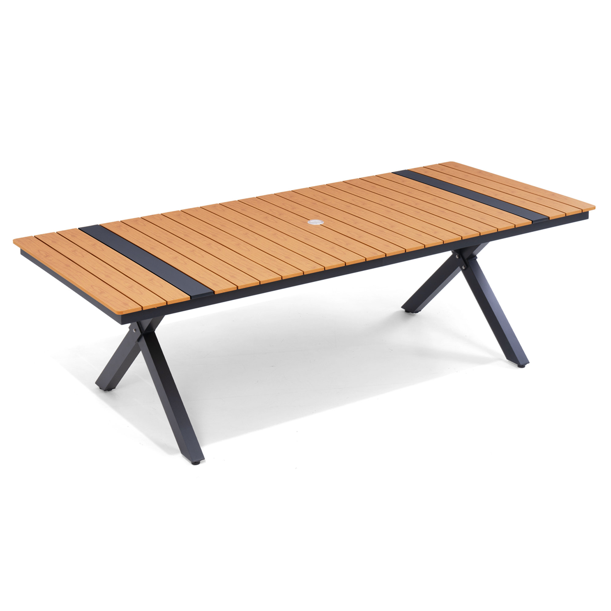 Gracie Oaks 8-12 Person Plastic Desktop & Aluminum Frame Rectangular ...