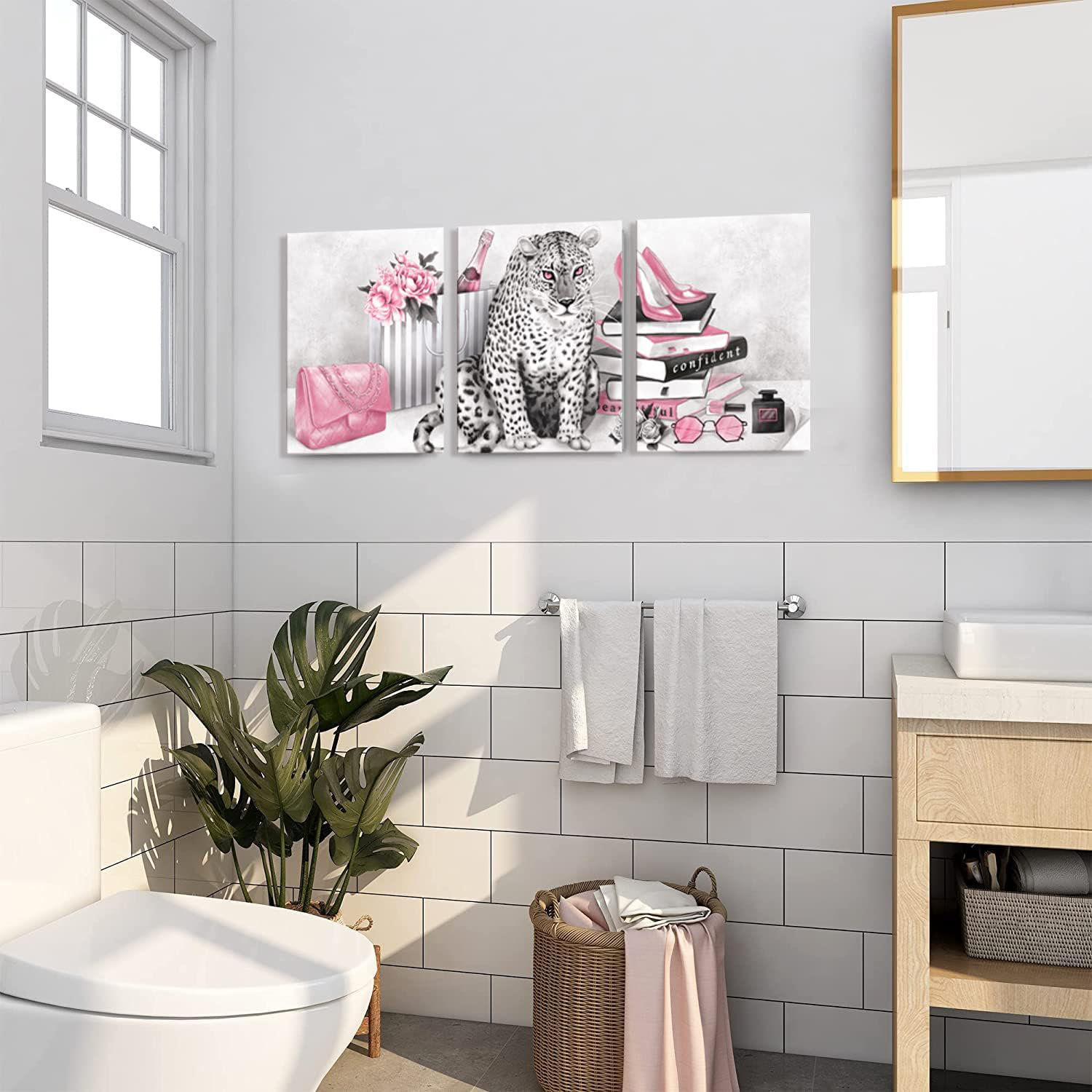 Mercer41 Pink Glam Wall Art Leopard Books | Wayfair