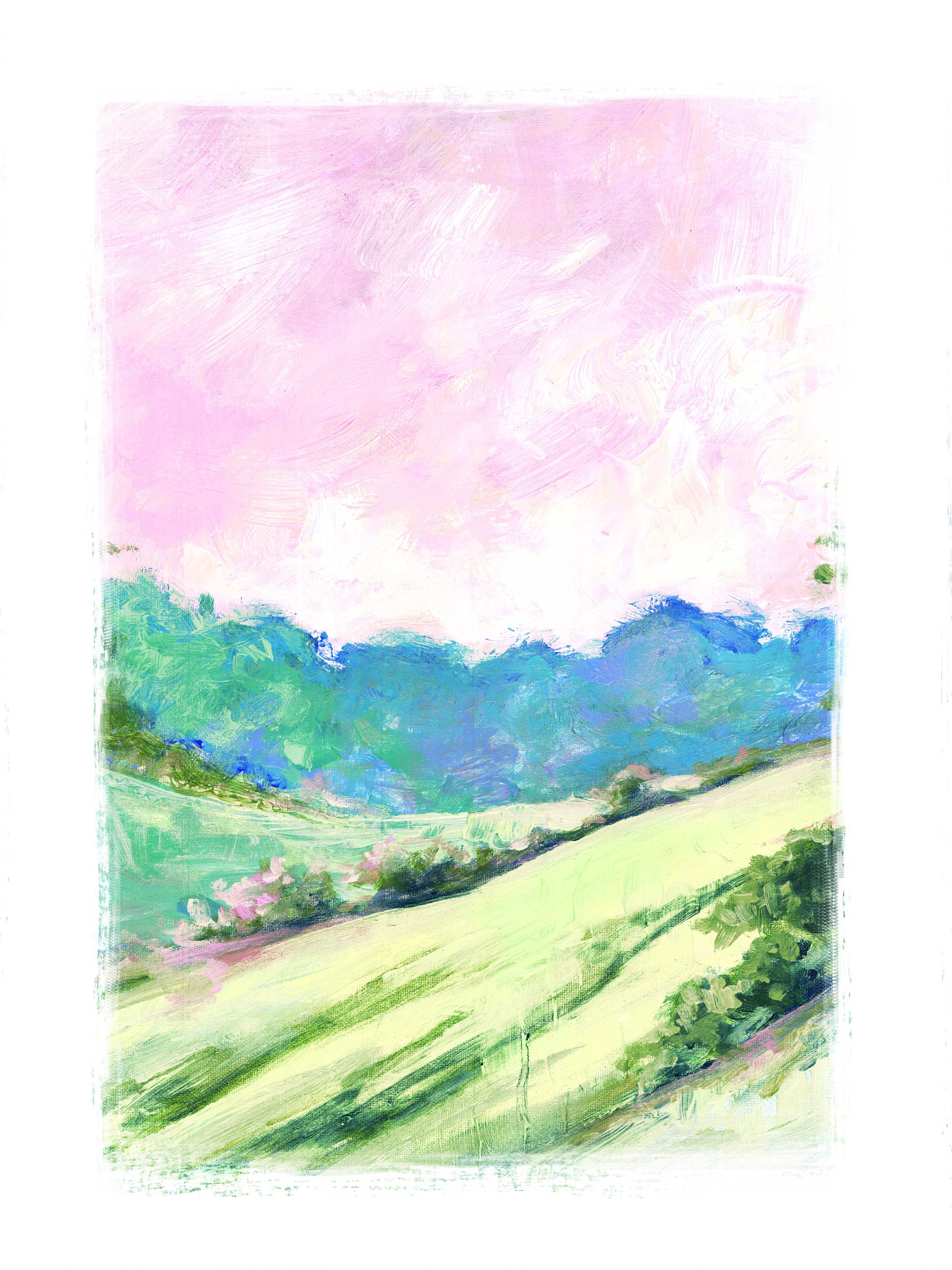 Wildon Home® Scenic Abstract with Pink - Wrapped Canvas Painting | Wayfair