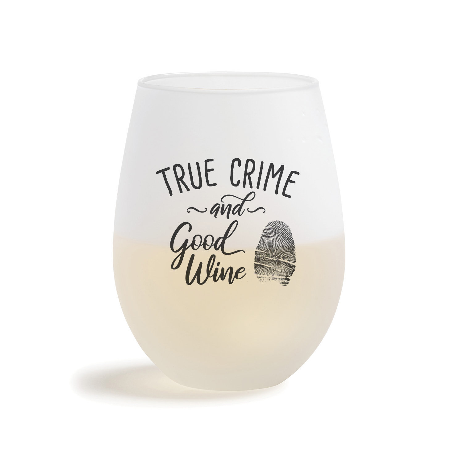 Trinx Personalized Planet True Crime & Good Wine Frosted Stemless Wine ...
