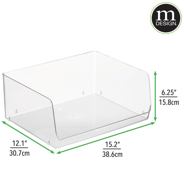 Mdesign Extra Wide Stackable Plastic Food Storage Organizer Bin - 4 ...