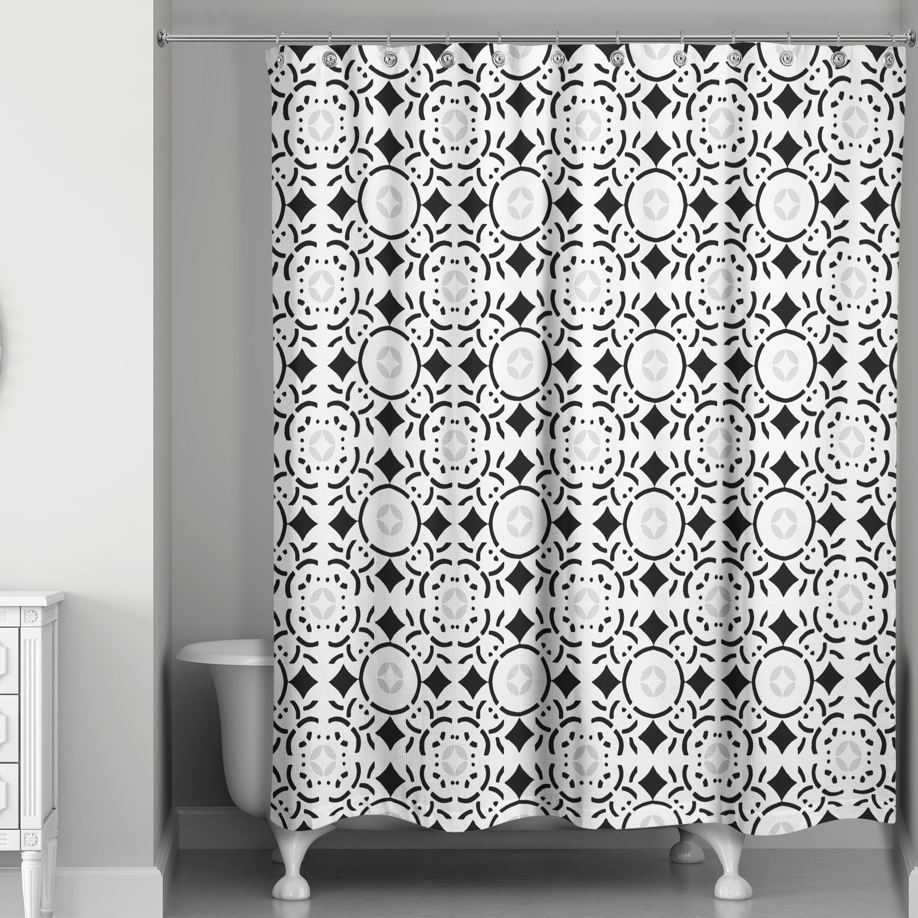 Designs Direct Creative Group Geometric Single Shower Curtain | Wayfair