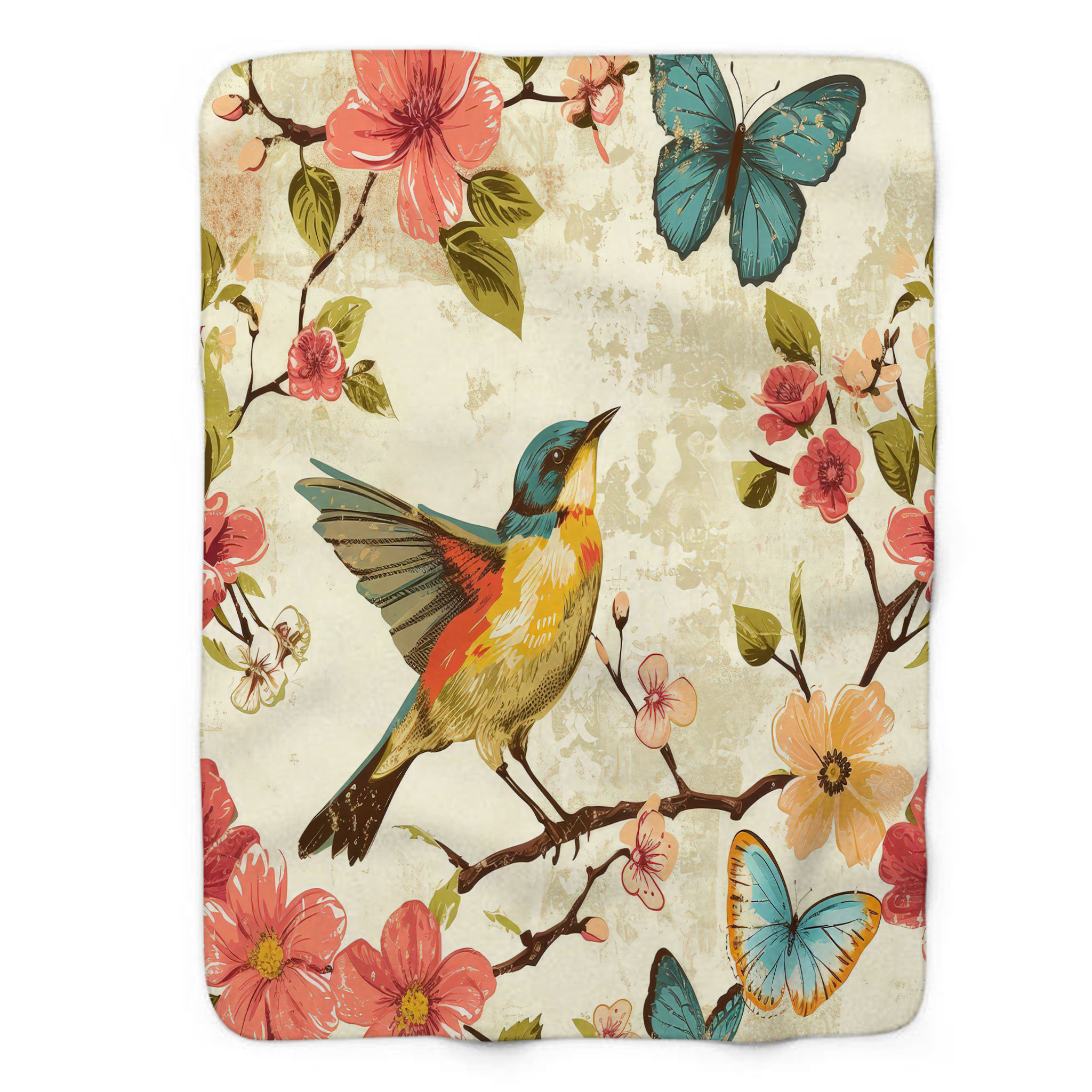 MentionedYou Vintage Winged Elegance - 1 Piece Premium Sherpa B Throw ...