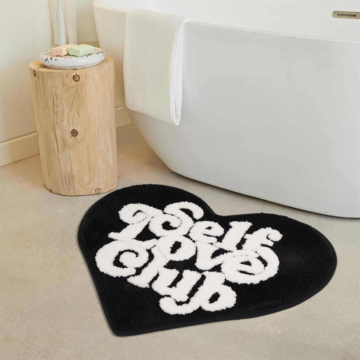 Latitude Run® Rug Heart Shaped - Cute Bath Mat Non Slip, Funky ...