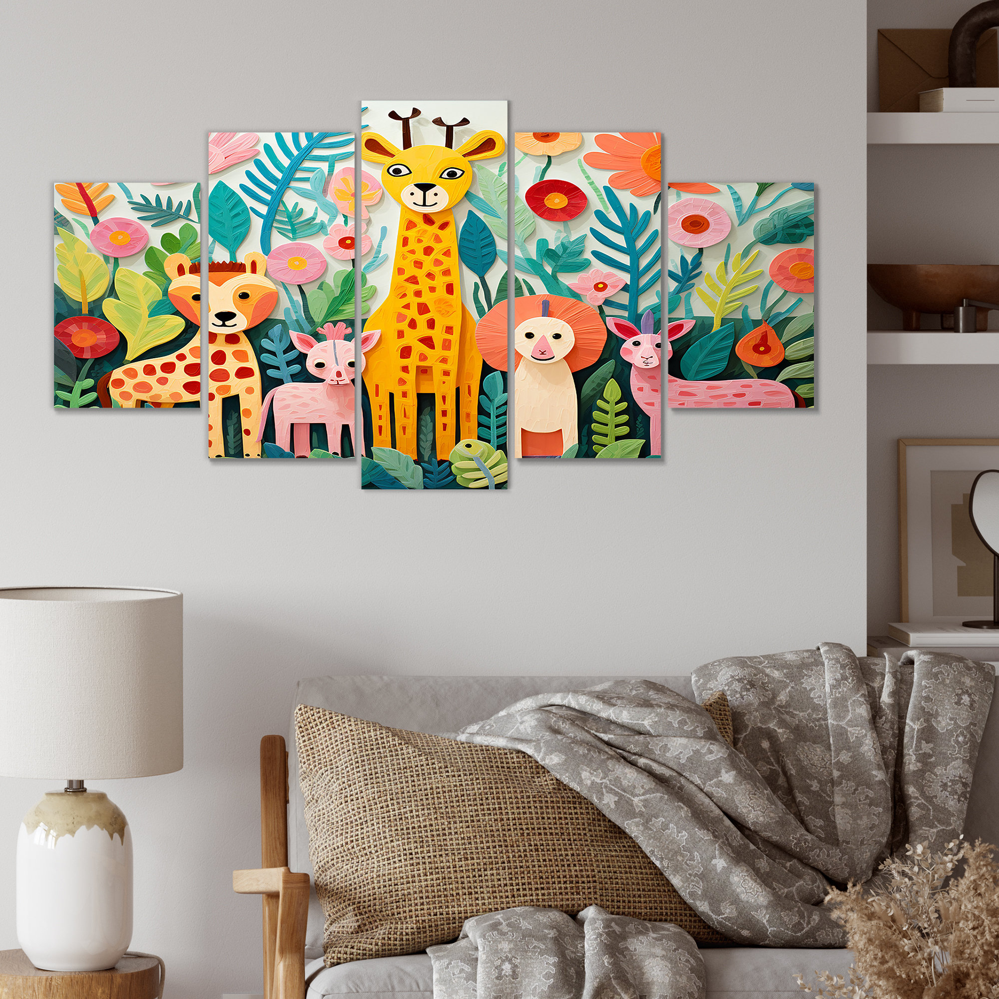 Indigo Safari Colorful Cute Animal Nursery I - Animal Nursery ...