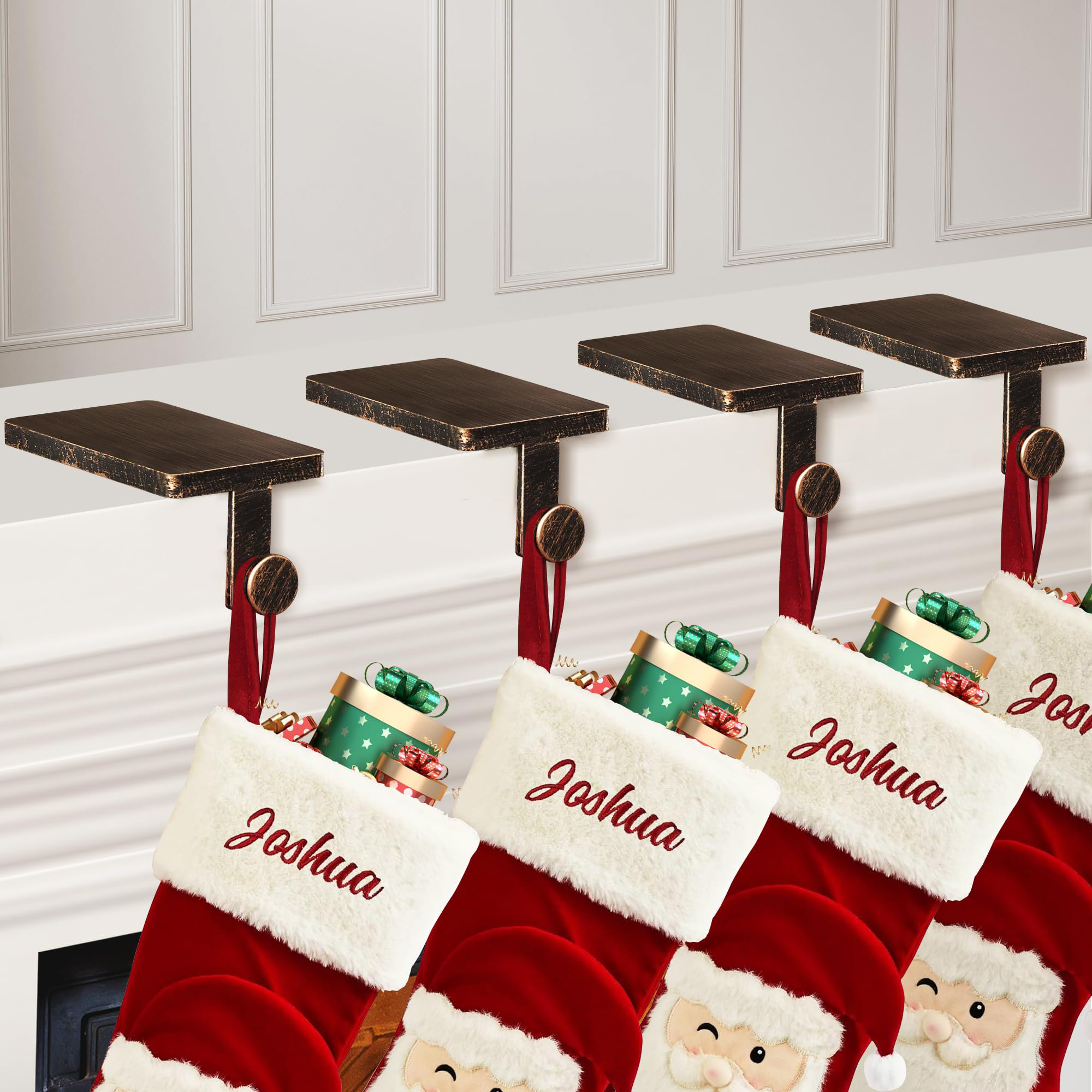ZAALBA Weighted Christmas Stocking Holders for Mantel, | Wayfair