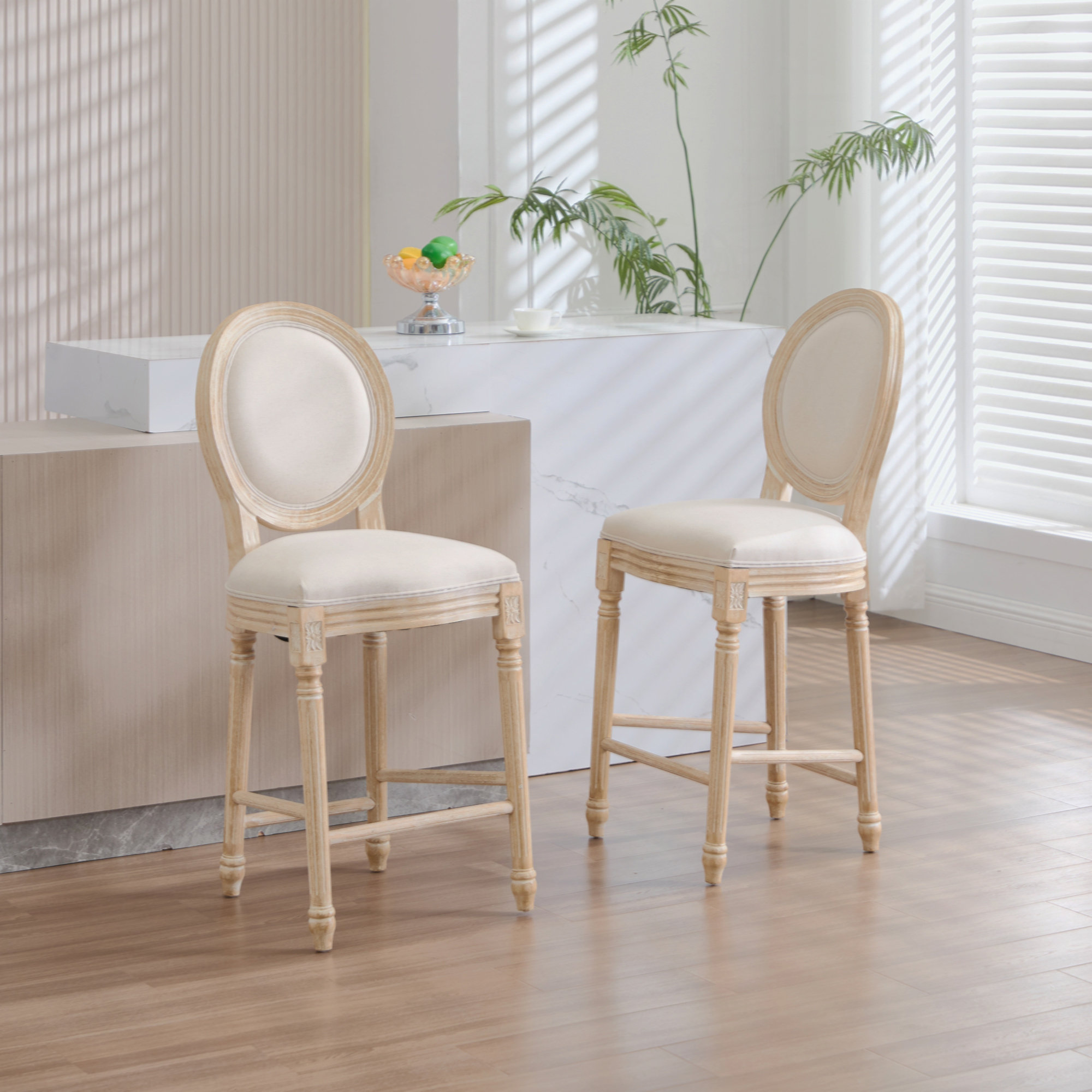 Wildon Home® French Country 26'' Height Bar Chairs Set Of 2 ...