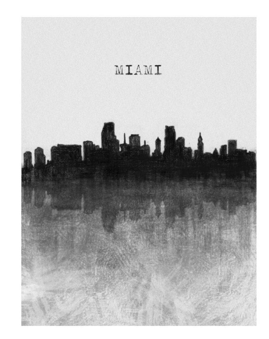 Chelsea Art Studio Peyton Gray Skyline-Miami On Canvas by Peyton Gray ...