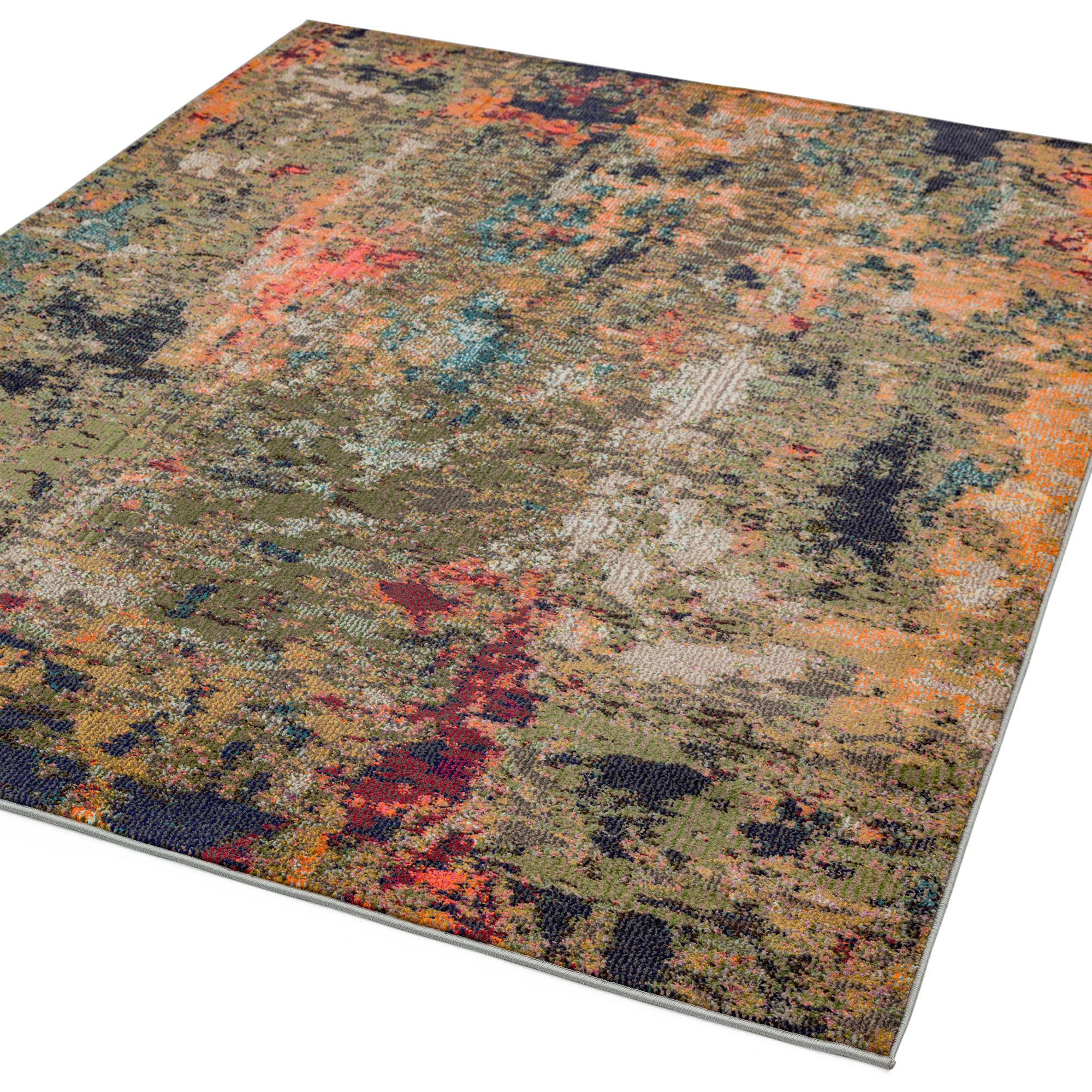 Borough Wharf Priza Mottled Abstract Multicolour Polypropylene Area Rug ...