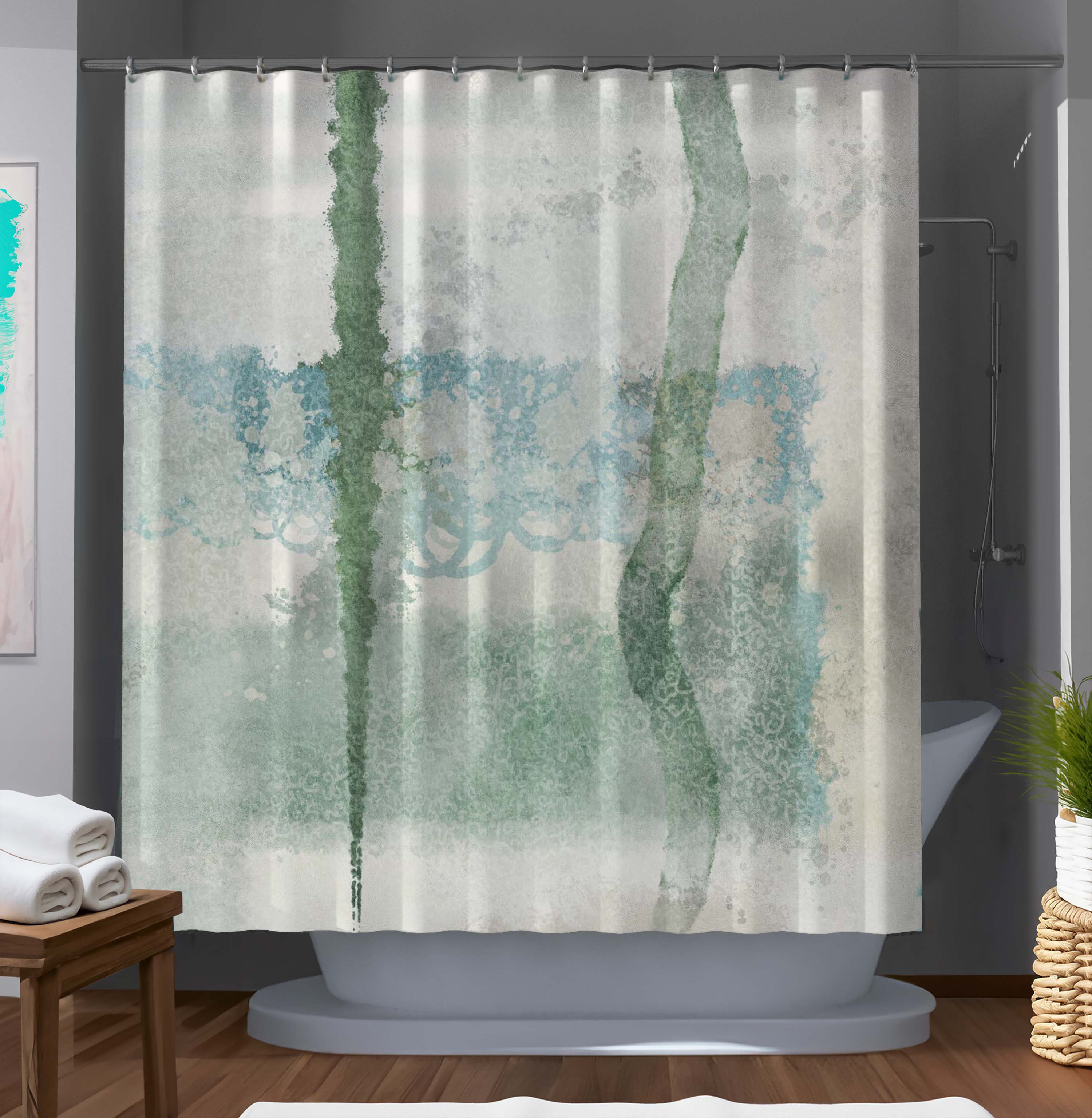 East Urban Home Kaziah Abstract Shower Curtain | Wayfair