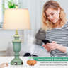 August Grove® Green Resin Table Lamps with Circular Base Charging Ports ...