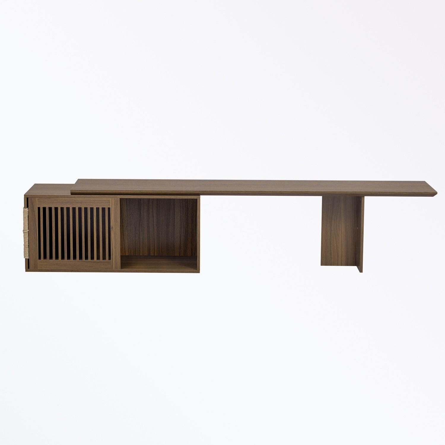 Latitude Run® Meuble télé avec table extensible et porte coulissante ...