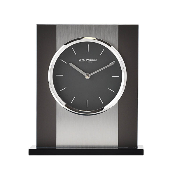 Wm Widdop Analog Crystal Quartz Tabletop Clock in Black/White | Wayfair ...