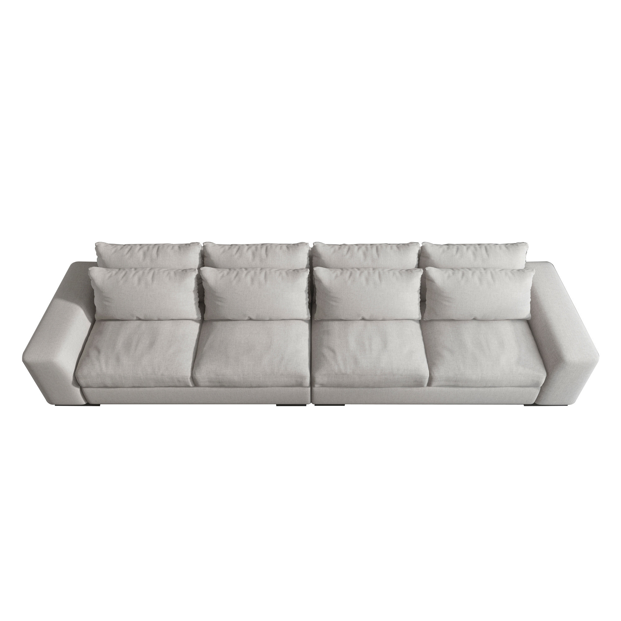 Creationstry 149.61" Linen Square Arm Slipcovered Sofa with Reversible ...