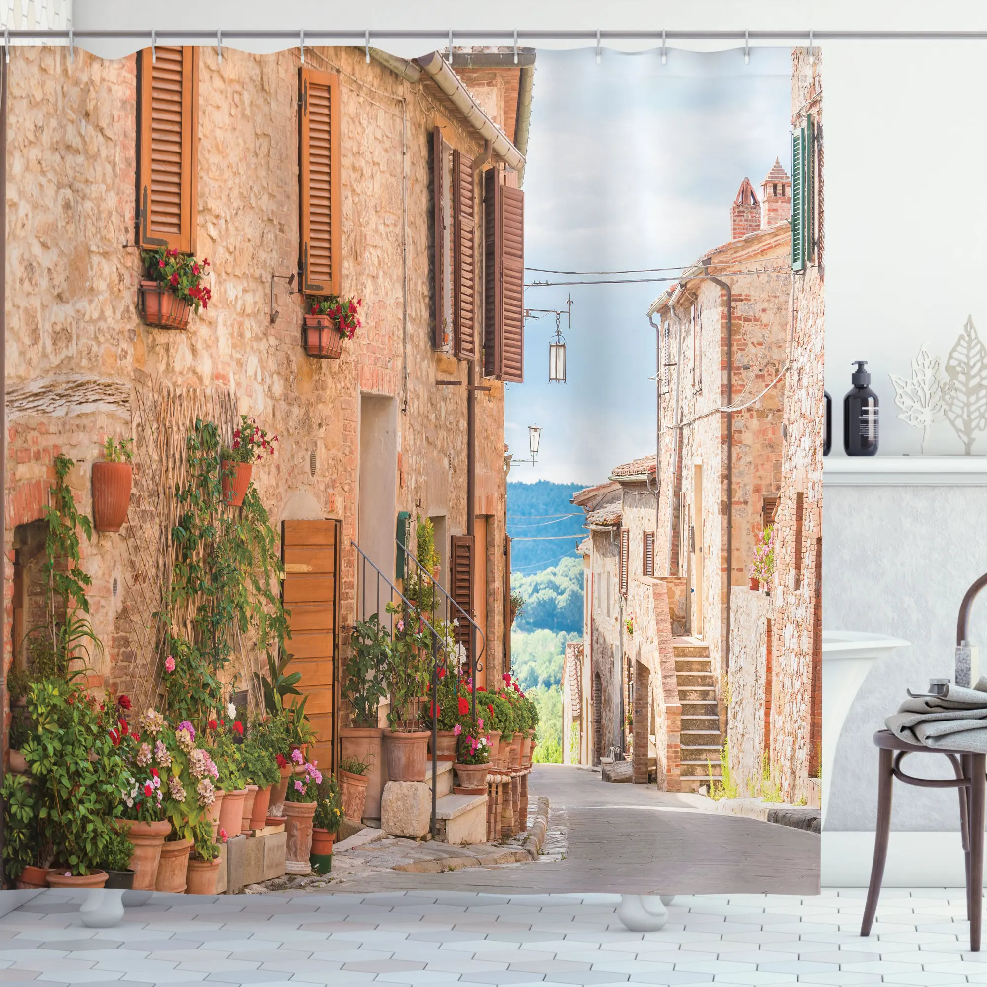 Ambesonne Rustic Medieval Old Village Shower Curtain Set | Wayfair