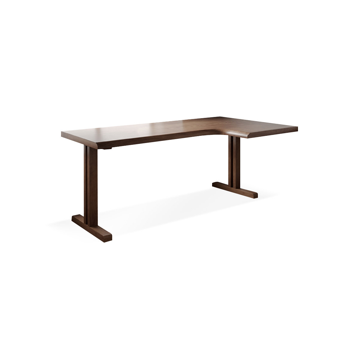 Cozynest Light walnut L-Shaped Solid Wood desks | Wayfair