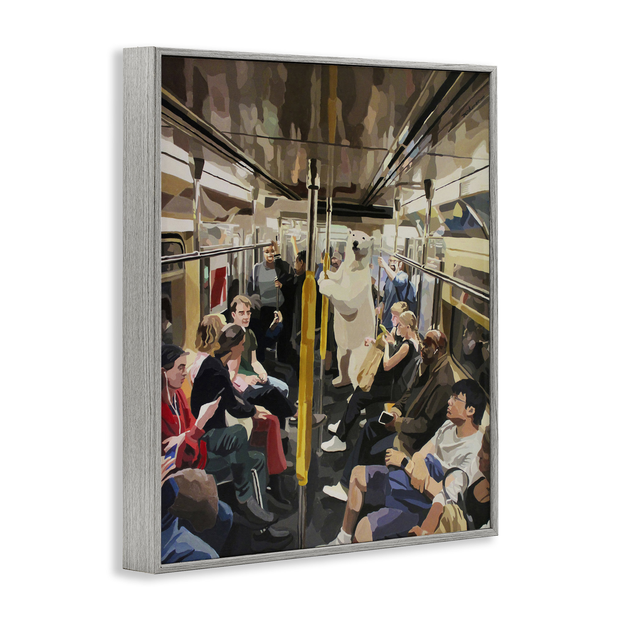 Ebern Designs Polar Bear on Subway Framed Giclee, design by Keith ...