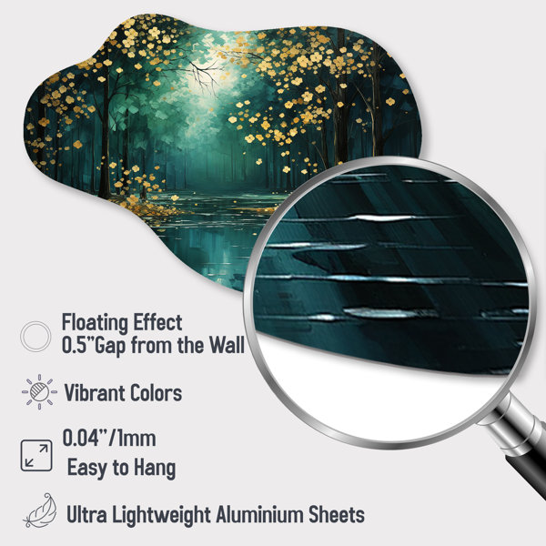 Design Art Bold Forest Emerald Canopy III - Forest Cloud Shape ...