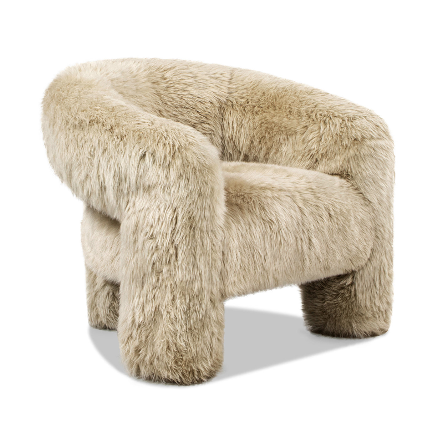 Rosdorf Park Avalon 35" Genuine Sheepskin Fur Split Barrel Back Accent ...