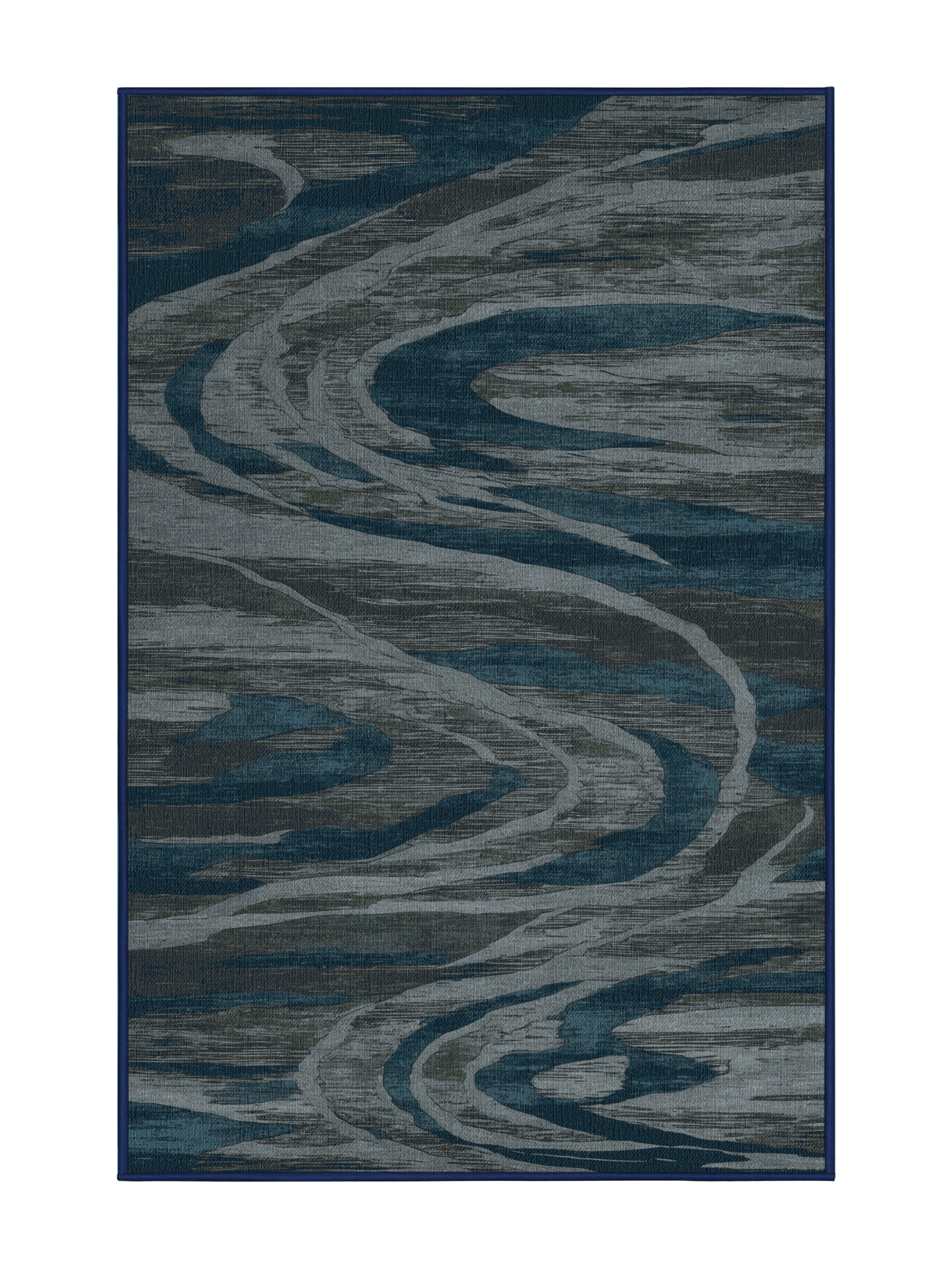 Hokku Designs Machine Washable Abstract Blue Area Rug | Wayfair
