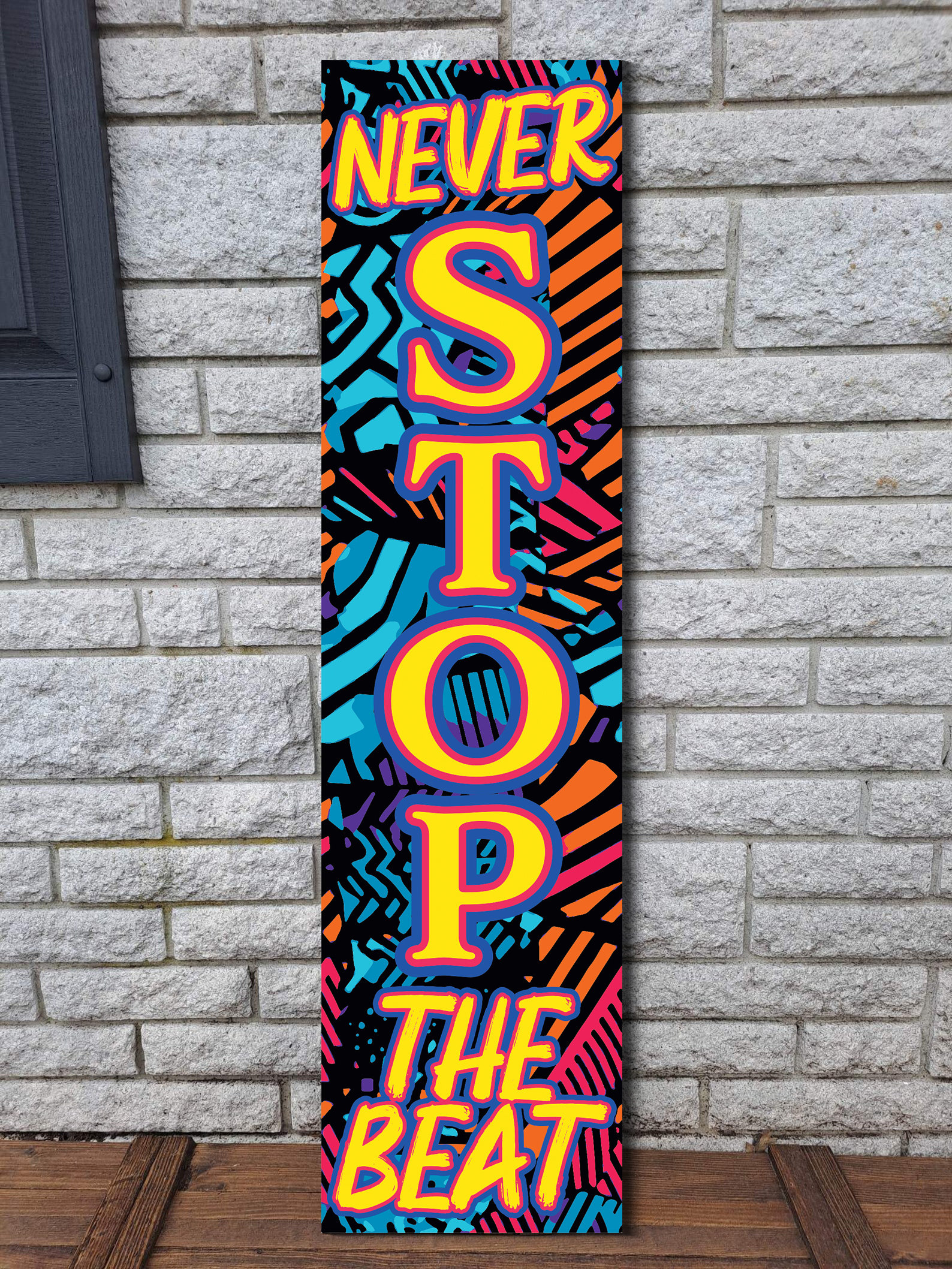 George Oliver 36In Wooden "Never Stop The Beat" Decor Sign For Front ...