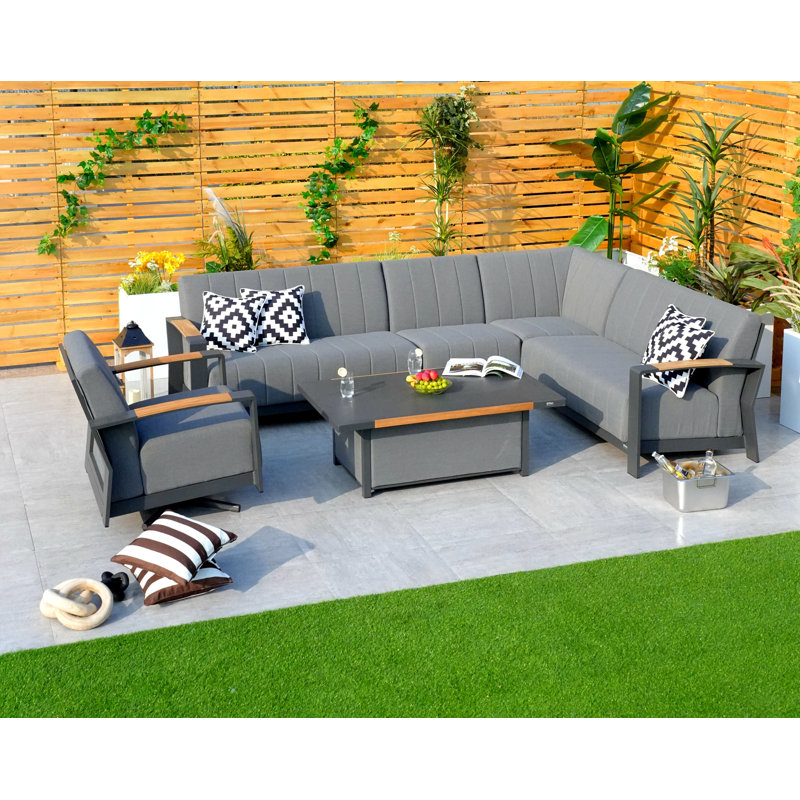 George Oliver Keylan 6 Piece Sectional Seating Group with Cushions ...