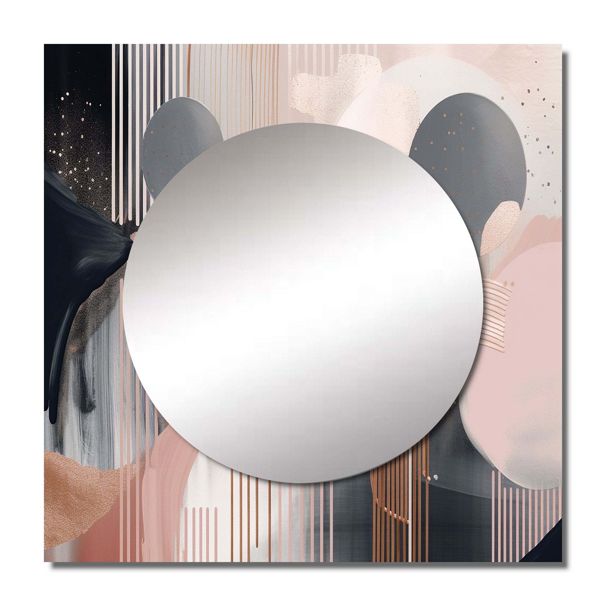 East Urban Home Aerilyn - Abstract Marble Square Mirror Wall Art For ...