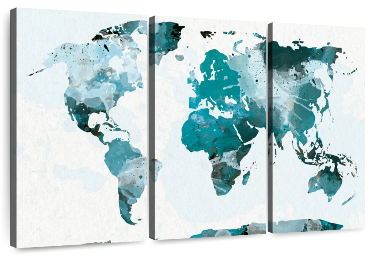 Elephant Stock Turquoise Splash World Map - Wayfair Canada