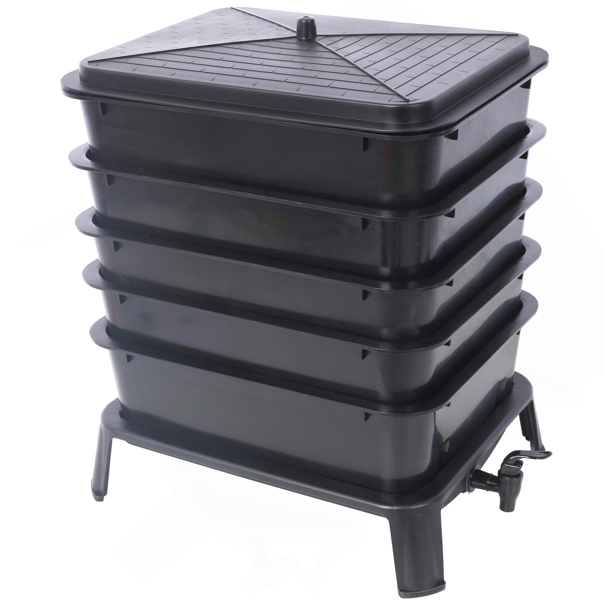 FOSHANZHENGONG 5-Layer Worm Compost Bin, 50L Worm Composter, Easy Setup ...