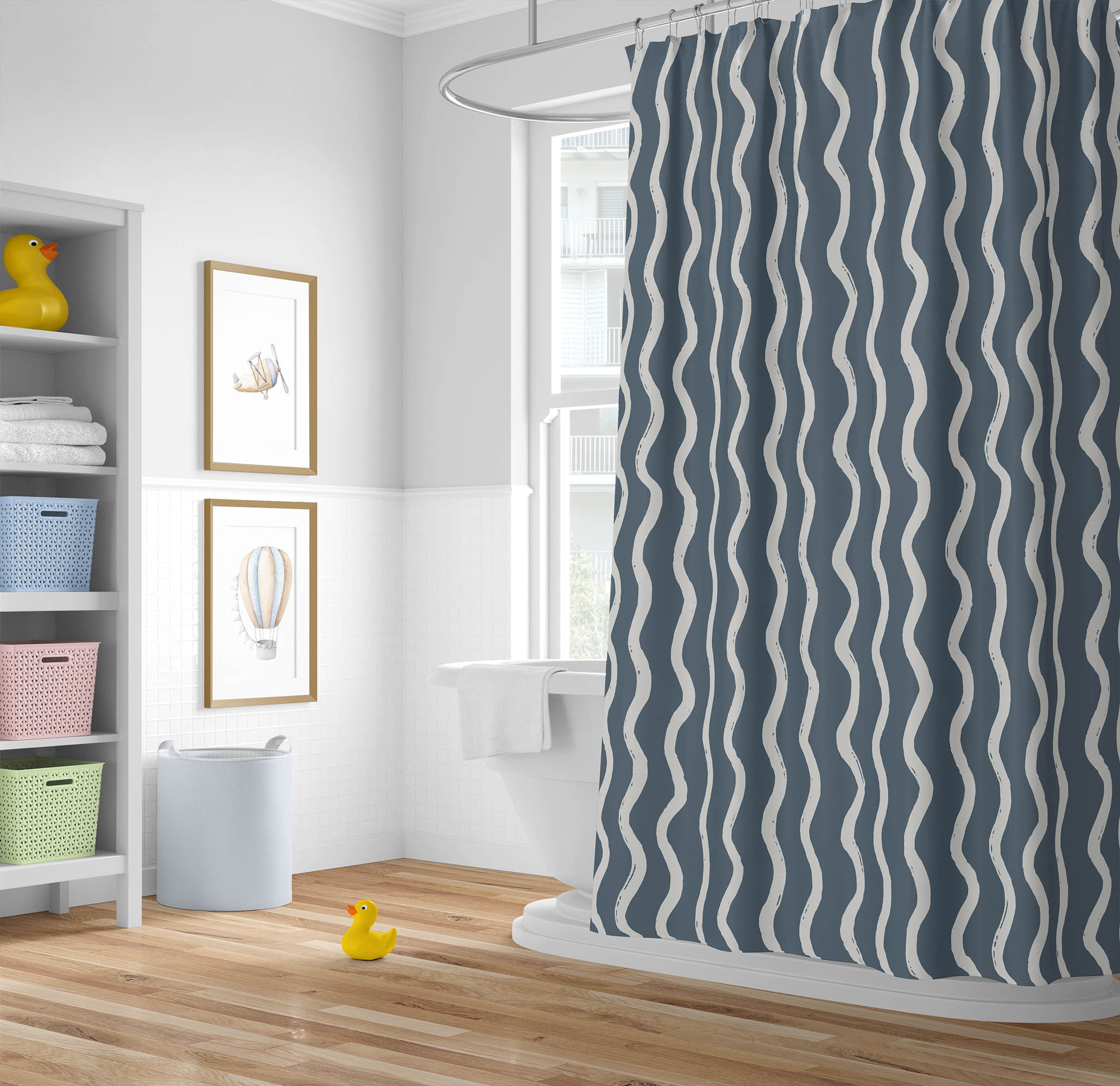 Christopher's Corner Wiggle Row Shower Curtain | Wayfair