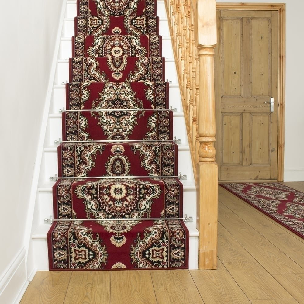 runrug® Turkesh Red Stair Runner – Soft & Durable Carpet Runner for ...