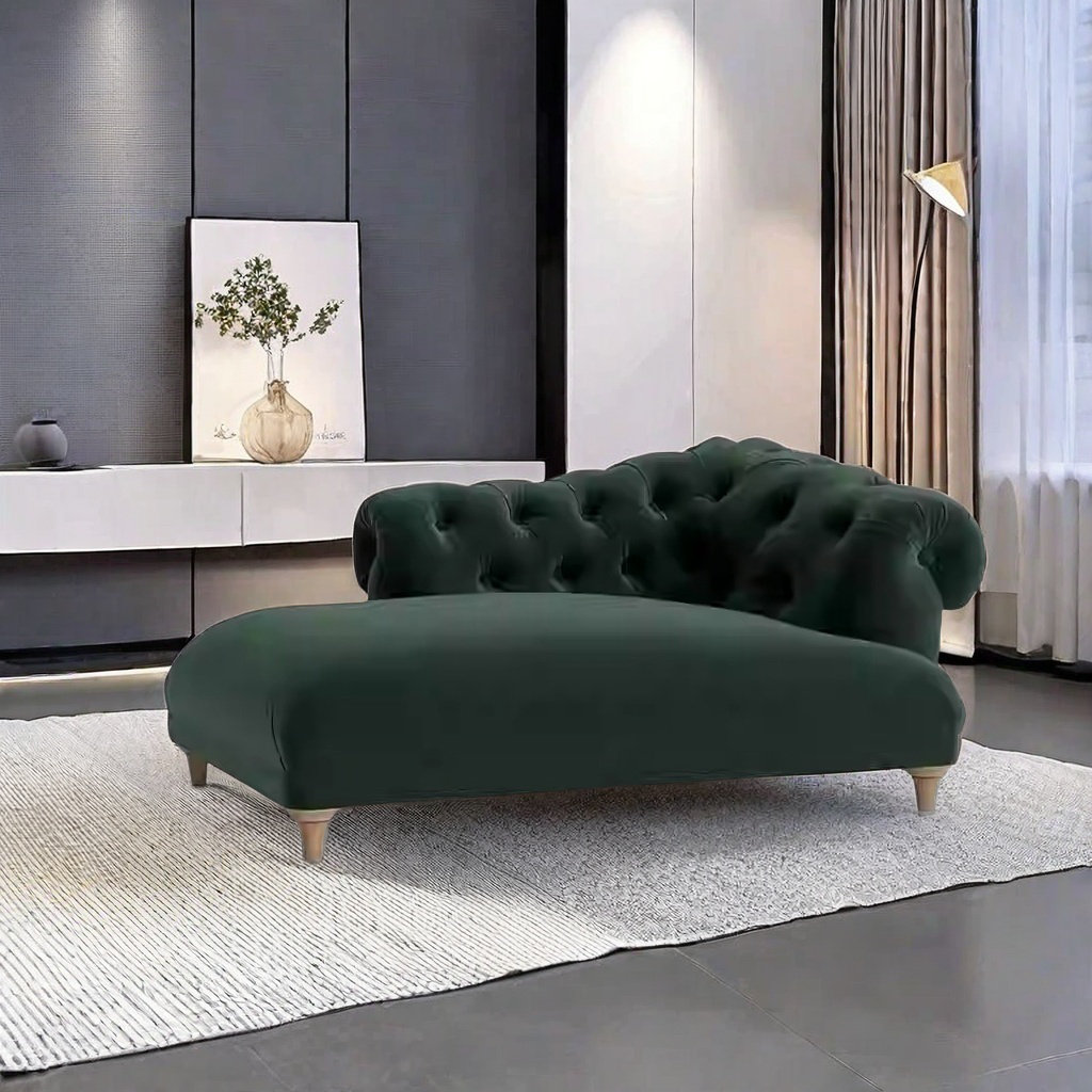 ComfySofa.s Velvet Chaise Longue with High Resilience Sponge | Wayfair