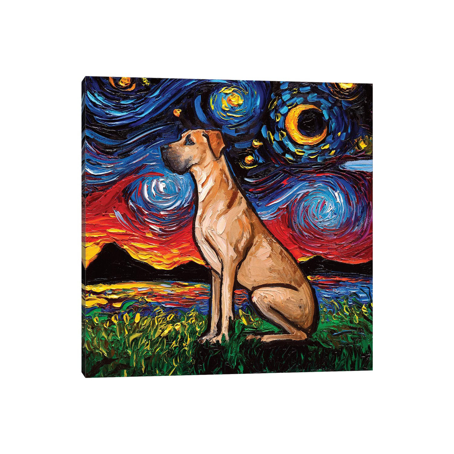 East Urban Home Fawn Great Dane Night by Aja Trier - Print - Wayfair Canada