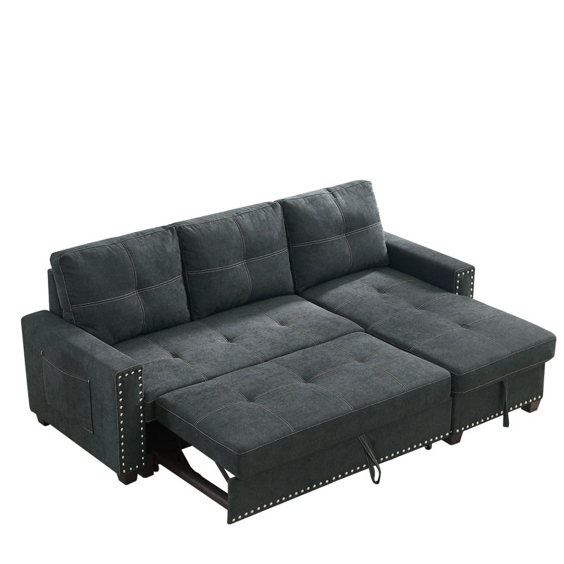 GZMWON Modern 81.76" Upholstered Sofa Pull Out Couch Pull Out Sofa ...
