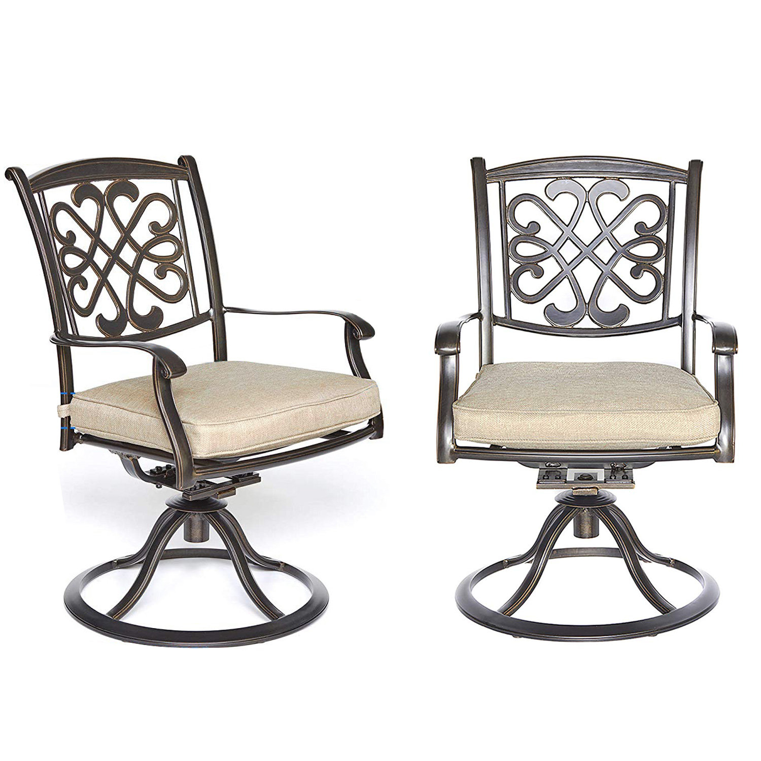 Darby Home Co 360 Degree Rotating Patio Glider Chairs Aluminum Garden ...