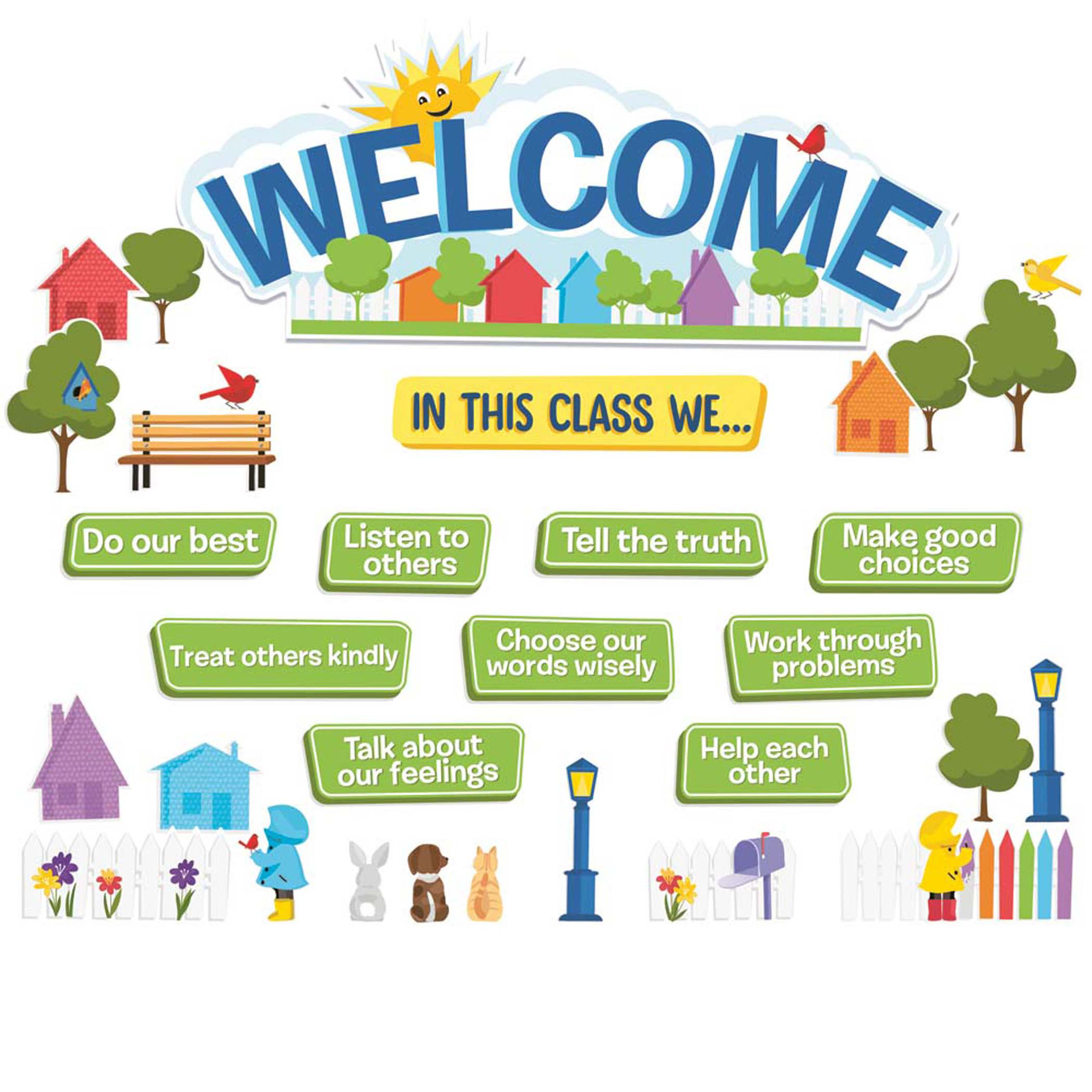 Eureka Classroom A Teachable Town In This Class Welcome Set Bulletin ...