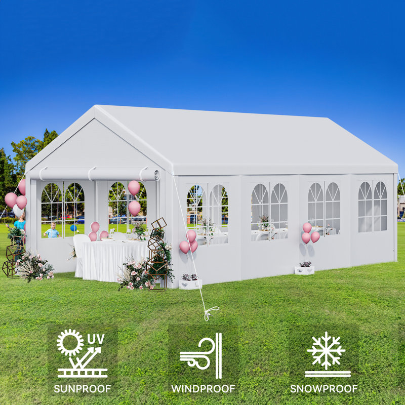YITAHOME Outdoor White Party Tent with Windows & Reviews | Wayfair