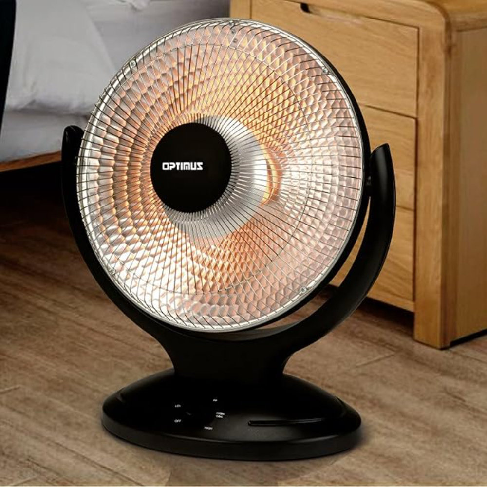 BUILTCO Optimus Oscillation Parabolic Radiant Heater, Black | Wayfair