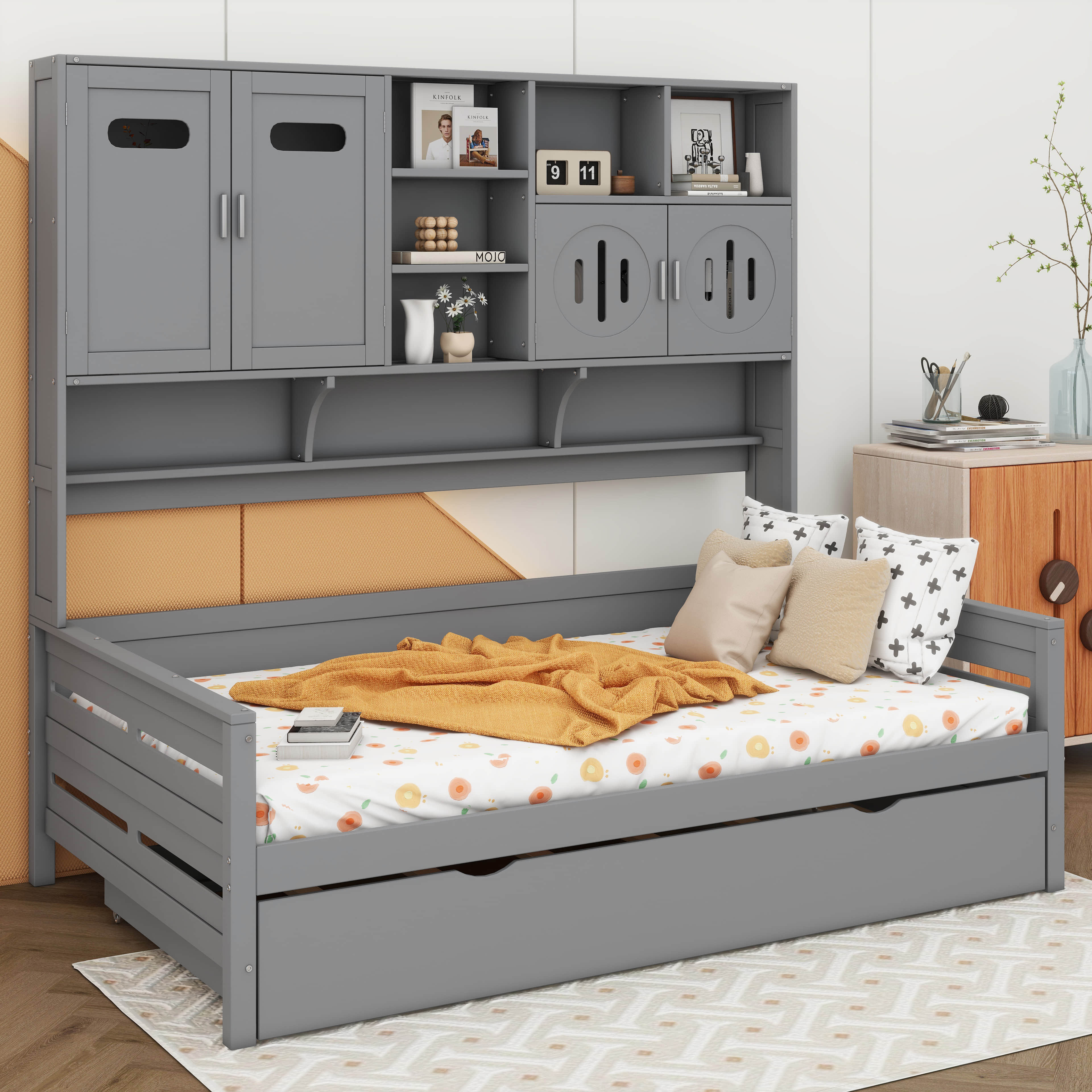 Red Barrel Studio Elegant Wooden Daybed With Pull-Out Trundle And ...