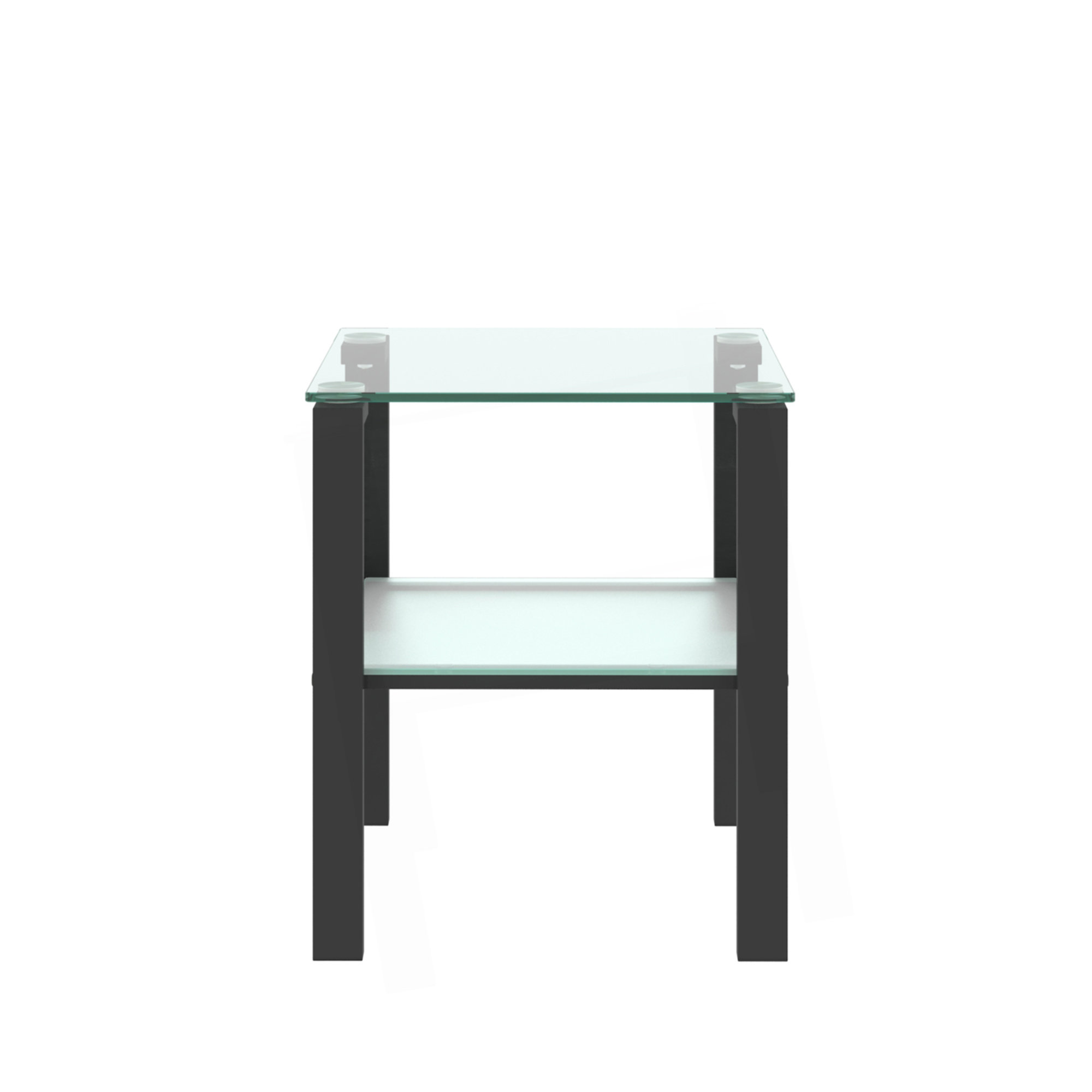 Ivy Bronx Versatile Glass Two-Layer Tea Table for Bedroom and Living ...